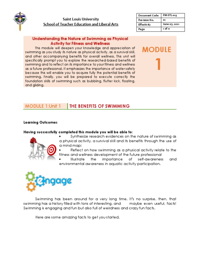 MODULE-1 Unit1 | Download Free PDF | Swimming | Physical Fitness