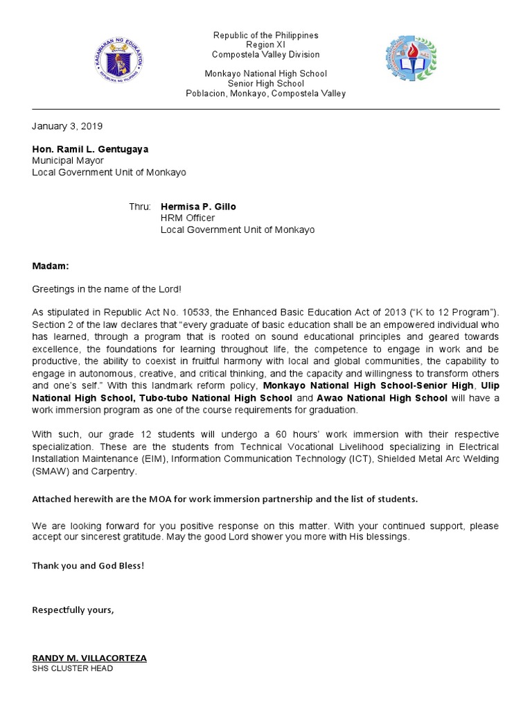 Letter To The HR | PDF