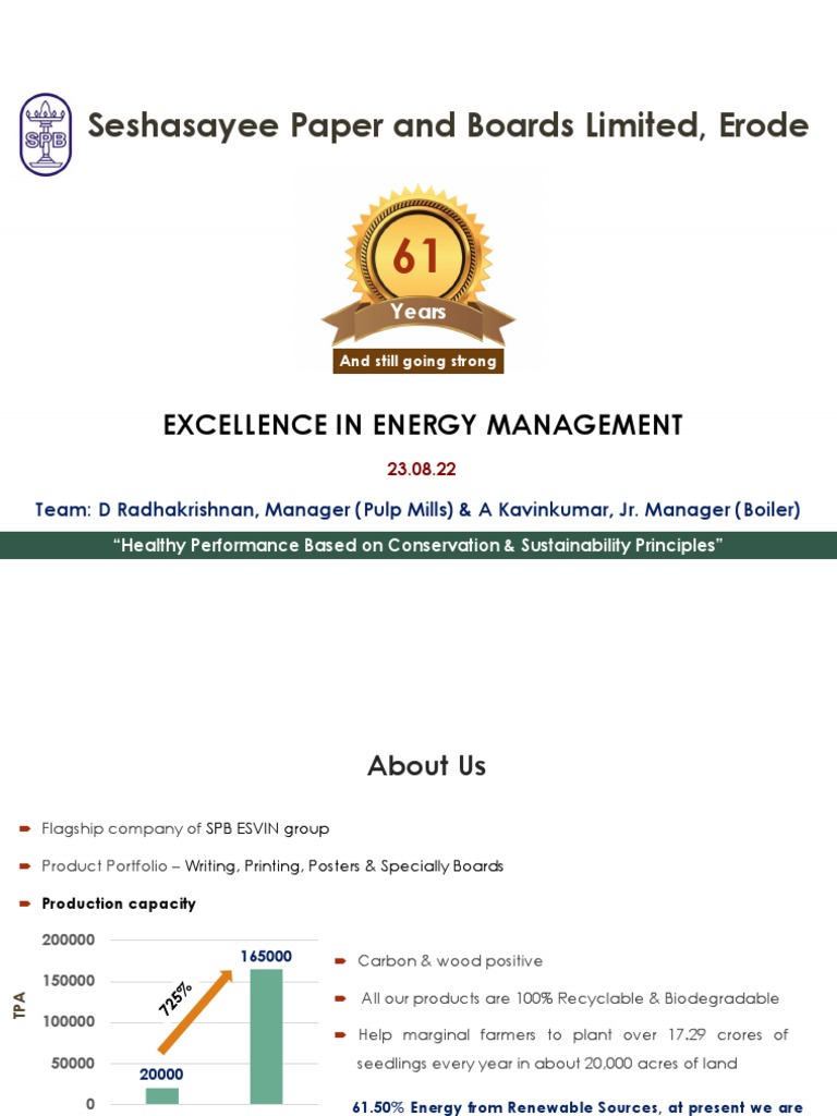 Seshasayee Paper and Boards Limited, Erode | PDF | Renewable Energy | Coal