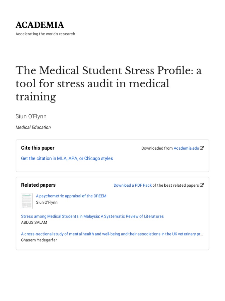 The Medical Student Stress Profile A Too20160206-25057-15qdguf-With ...