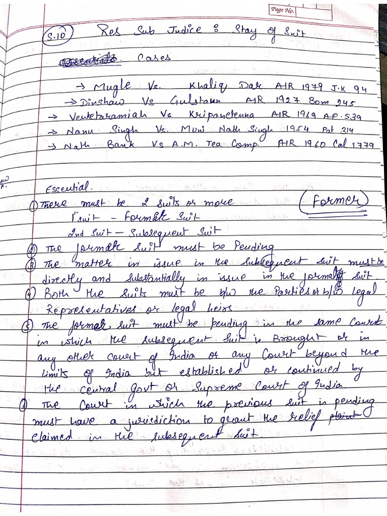 Res Sub Judice - Stay of Suit | PDF