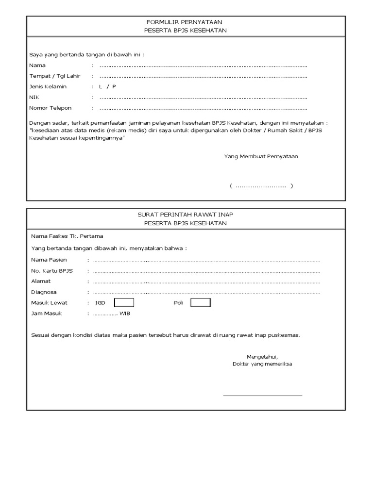 Form Klaim Bpjs Baru 2022-1 | PDF