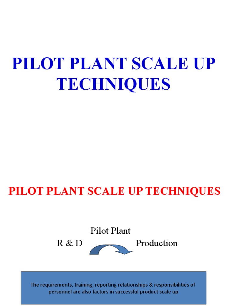 Pilot Plant Scale Up | PDF