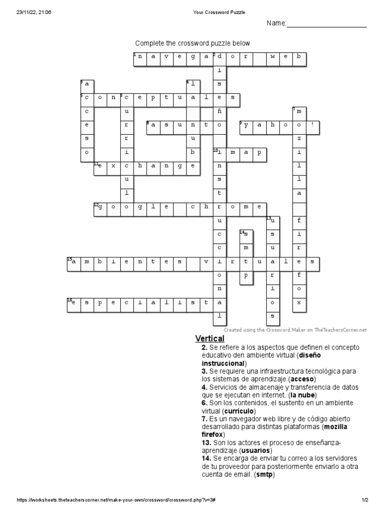 Crucigrama Solucionario | PDF