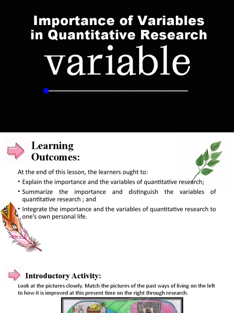 Importance of Variables in Quantitative Research | PDF | Teaching Method | Level Of Measurement