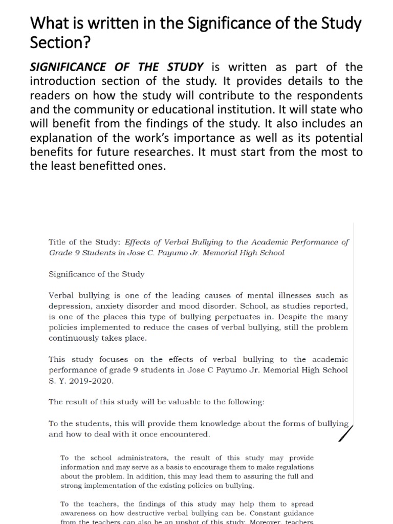 Significance of The Study - Definition of Terms - Hypothesis | PDF ...