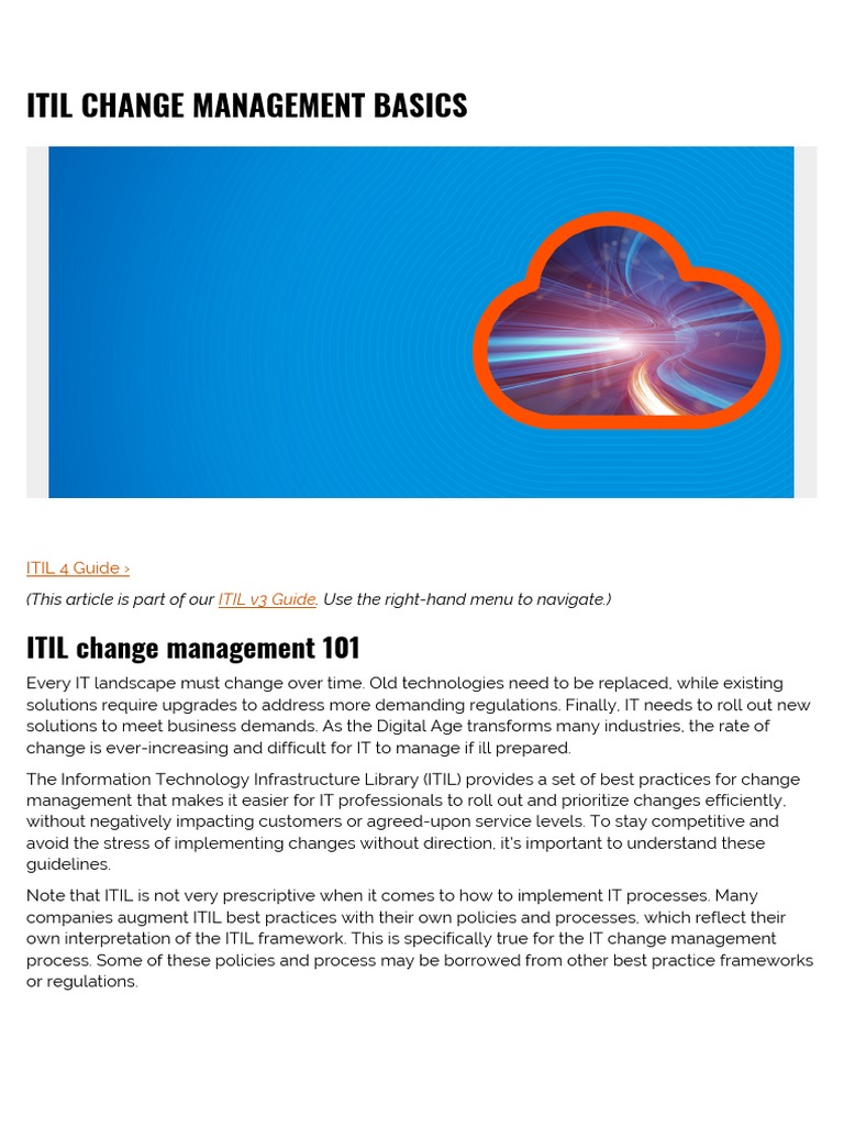 Itil Change Management Basics | PDF
