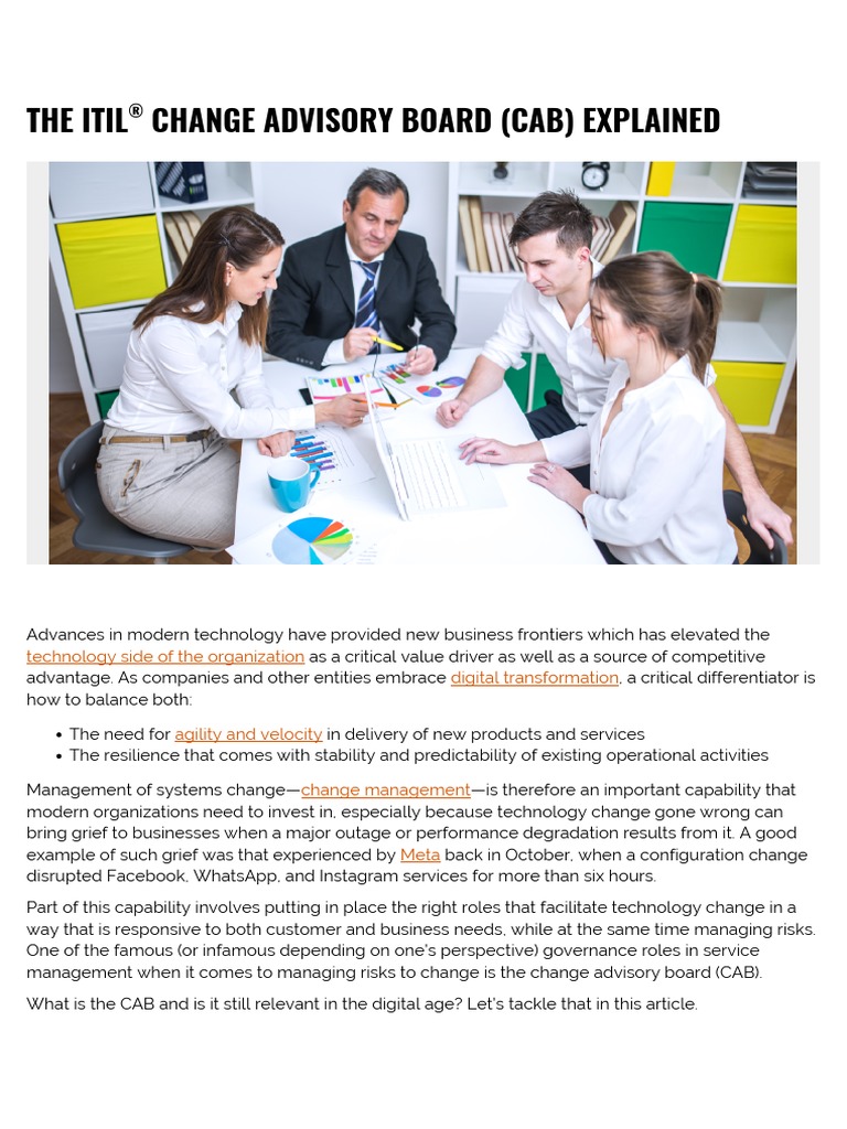 The Itil Change Advisory Board Cab Explained | PDF The Itil Change Advisory Board Cab Explained | PDF