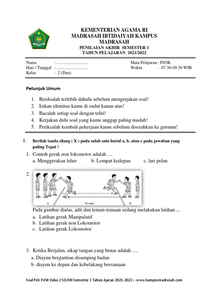 Soal PAS PJOK Kelas 2 | PDF