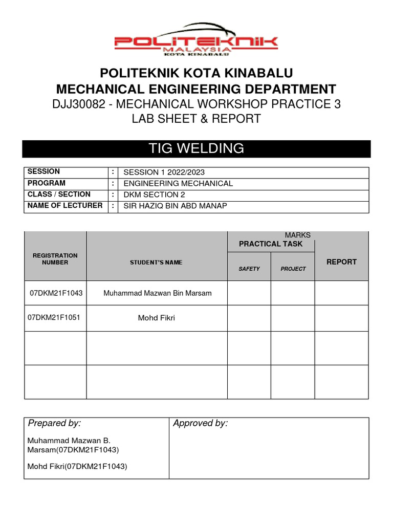 Tig Welding Report | PDF
