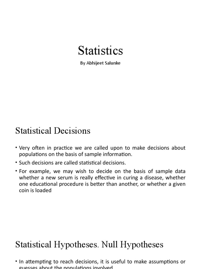 Statistics 1 Pdf Statistical Hypothesis Testing Hypothesis
