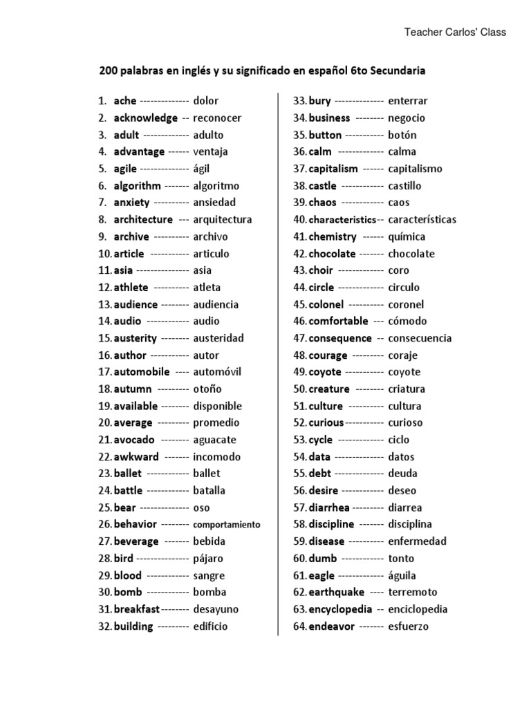 6to 200 Palabras | PDF