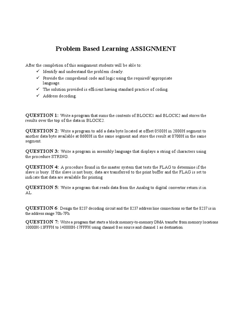 PBL Assignment | PDF | Computer Program | Programming