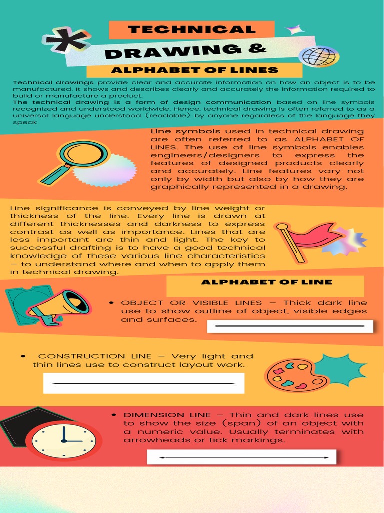 Technical Drawings and Alphabet of Lines | PDF | Technical Drawing ...