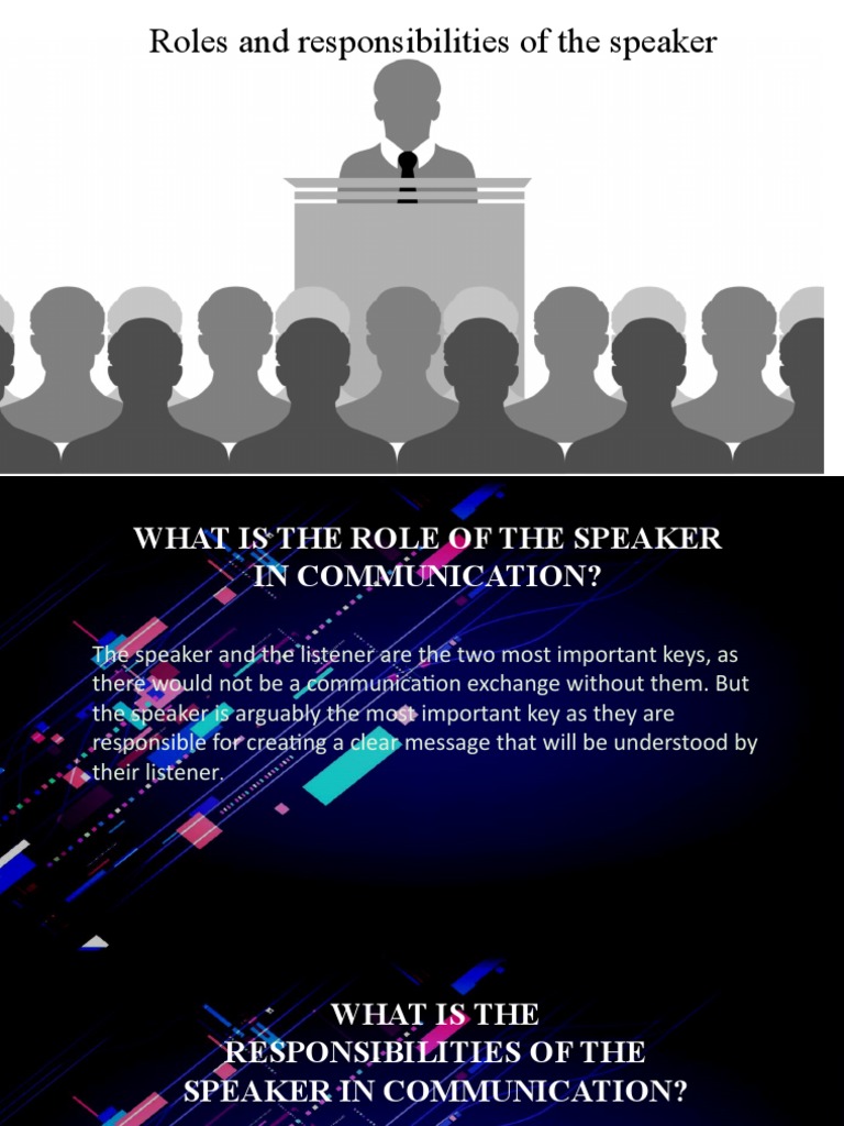 Speaker Roles in Communication | PDF