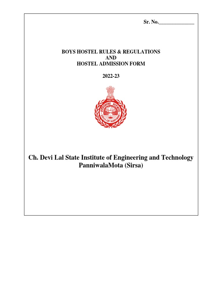 Boys Hostel Rules and Admission 2022-23 | PDF