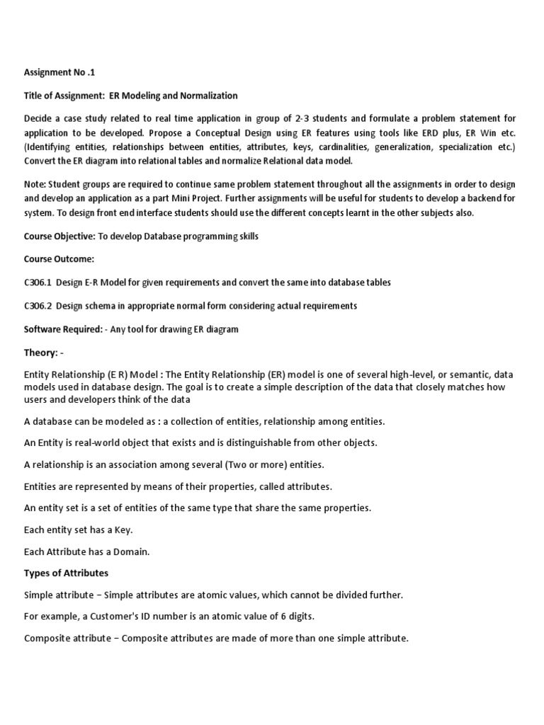 Assignment No 1 | PDF | Conceptual Model | Relational Database