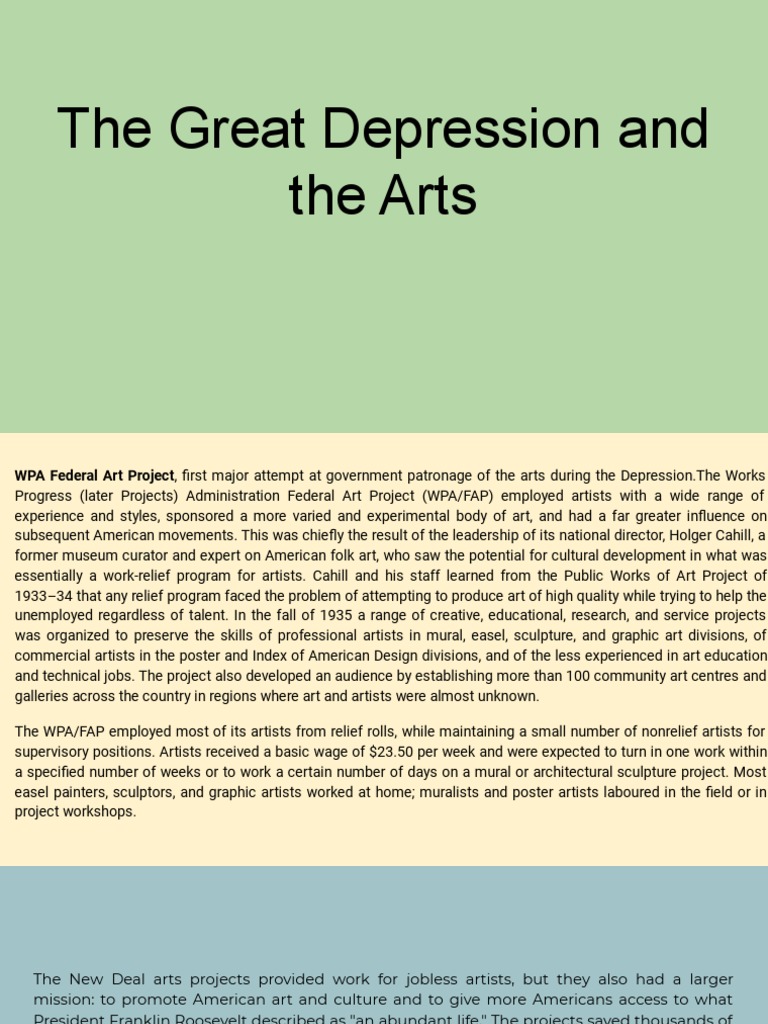 The Great Depression and The Arts | PDF