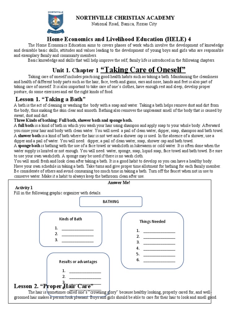 HELE Unit 1 | PDF | Family | Laundry