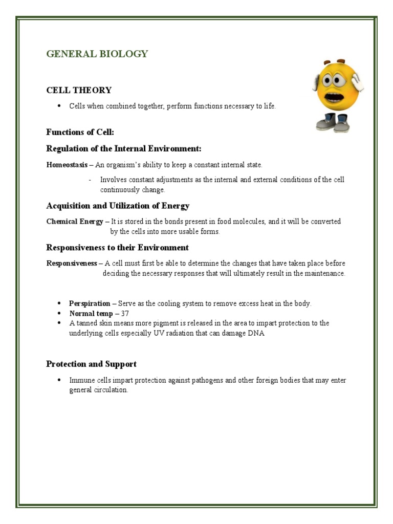 General Biology Reviewer | PDF | Cell Membrane | Cell (Biology)