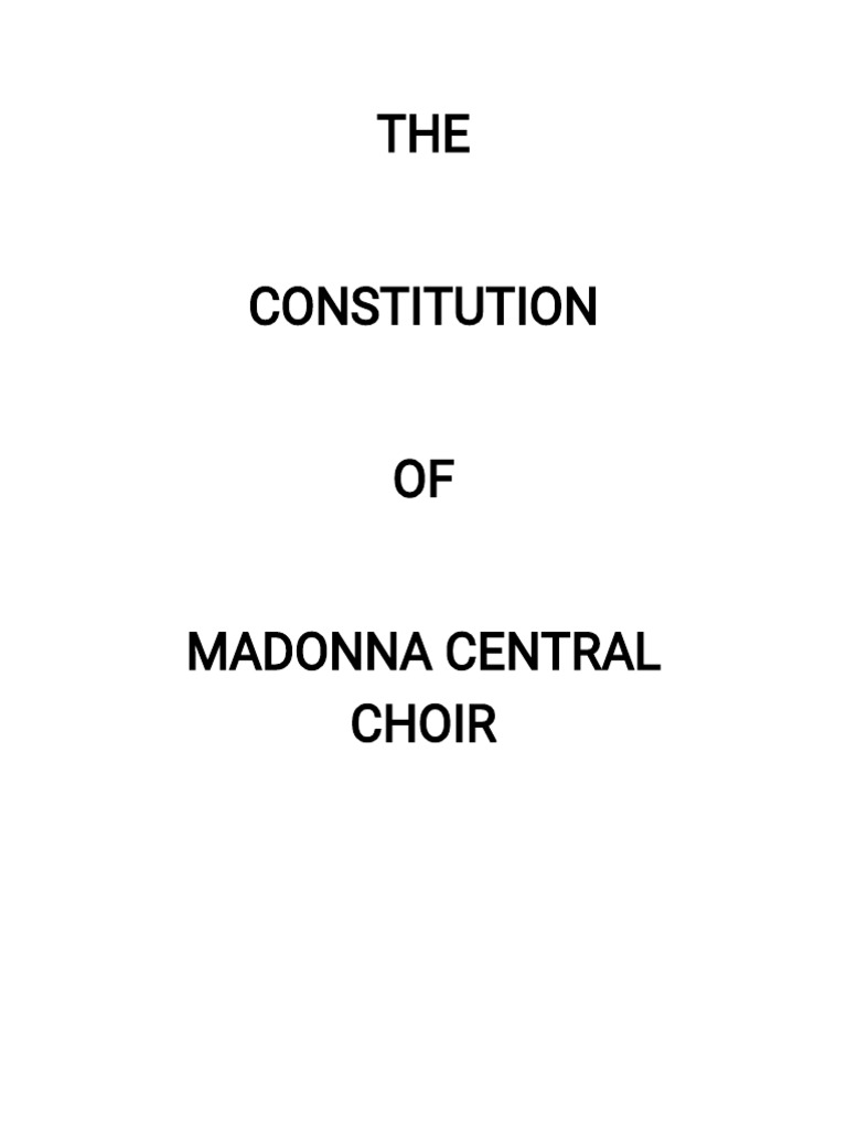 Constitution of Madonna Central Choir-2 | PDF
