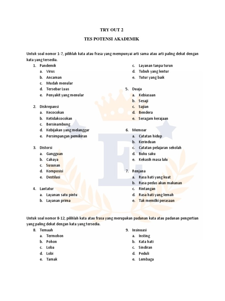Soal To2 2021 | PDF | Seni & Disiplin Bahasa