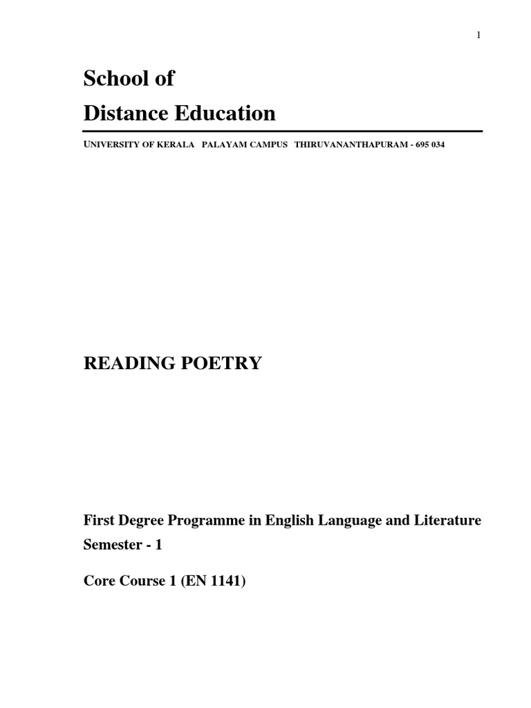 Introductive Guide To Poetry | PDF