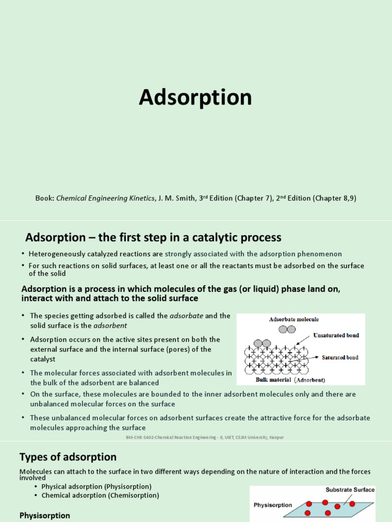 CHE S402 Chapter 3 Adsorption Part1 | PDF | Adsorption | Reaction Rate