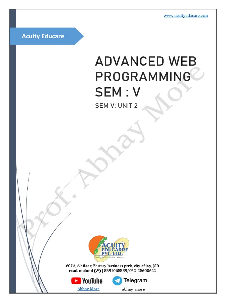 AWP Unit 2 | PDF | World Wide Web | Internet & Web