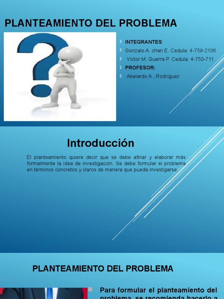 Planteamiento Del Problema | PDF