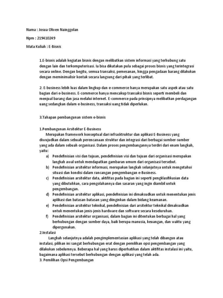 Uts E Bisnis | PDF | Komputer