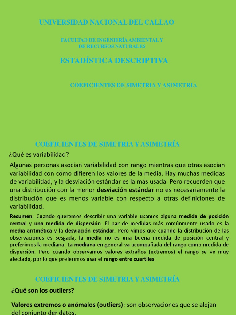 Semana 4 Coef Simetria Asimetría Descriptiva | PDF | Oblicuidad ...