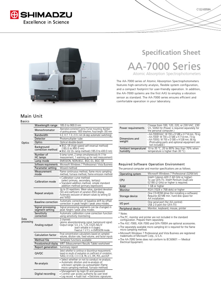 AA-7000 Series New Specification | PDF