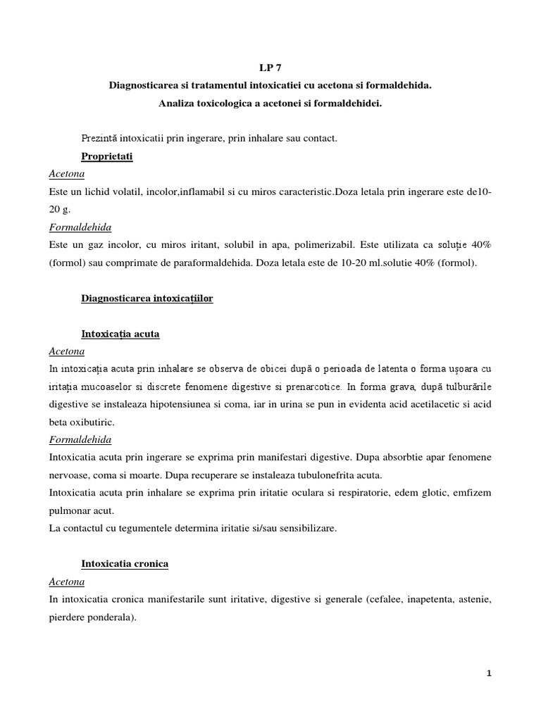 LP7 - Acetona, Formaldehida | PDF