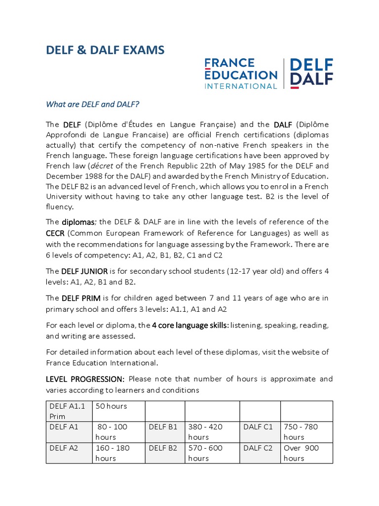 Delf Dalf 2023 Info A4 | PDF