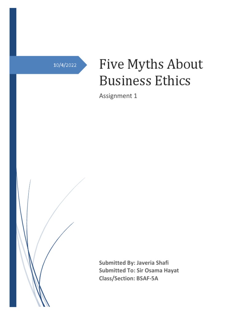 Five Myths About Business Ethics | PDF
