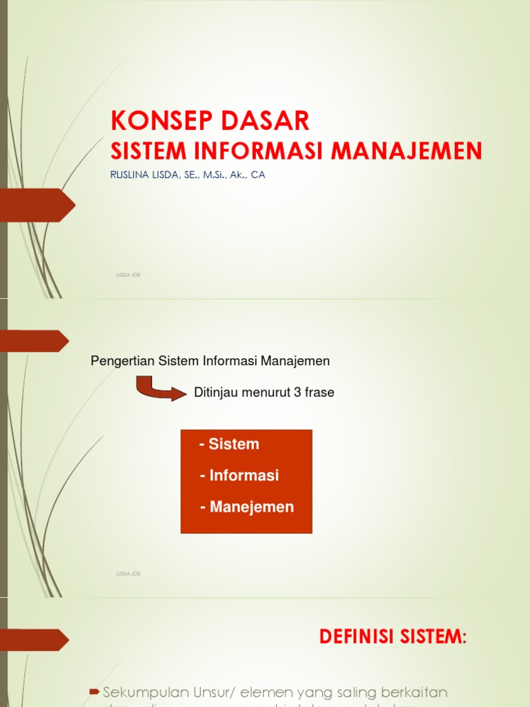 1) KONSEP DASAR SIM Lisda | PDF