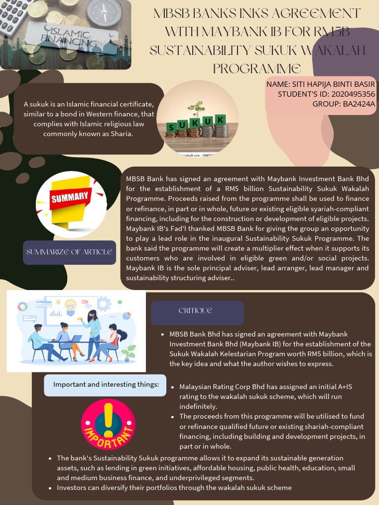 Siti Hapija Binti Basir - Ba2424a - Fin546 Individual Assignment | PDF ...