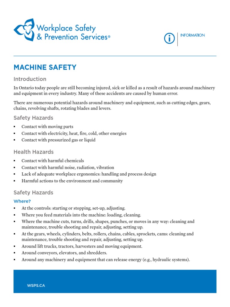 WSPS Machine-Safety 2013 Final-loRes | PDF | Anatomical Terms Of Motion ...