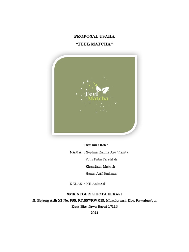 Proposal Usaha Kuliner Feel Matcha | PDF