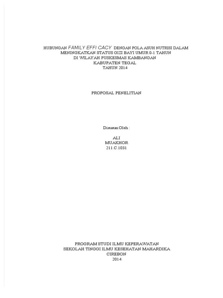Proposal-Penelitian Status Gizi Bayi | PDF