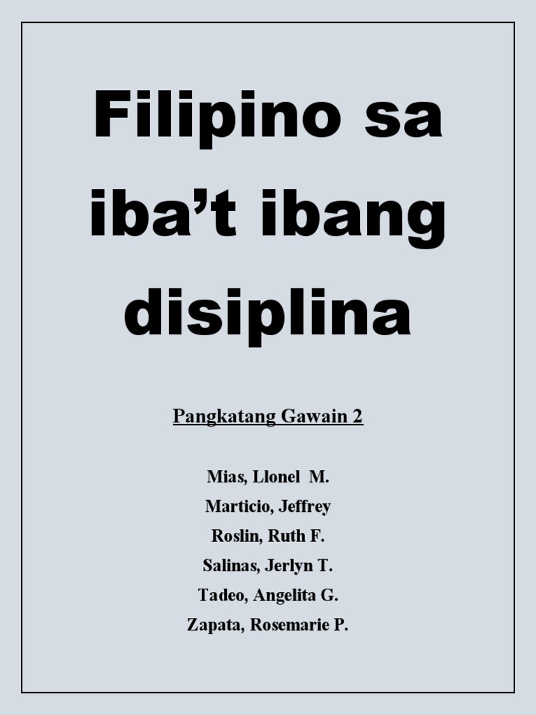 Pangkatang Gawain Filipino | PDF