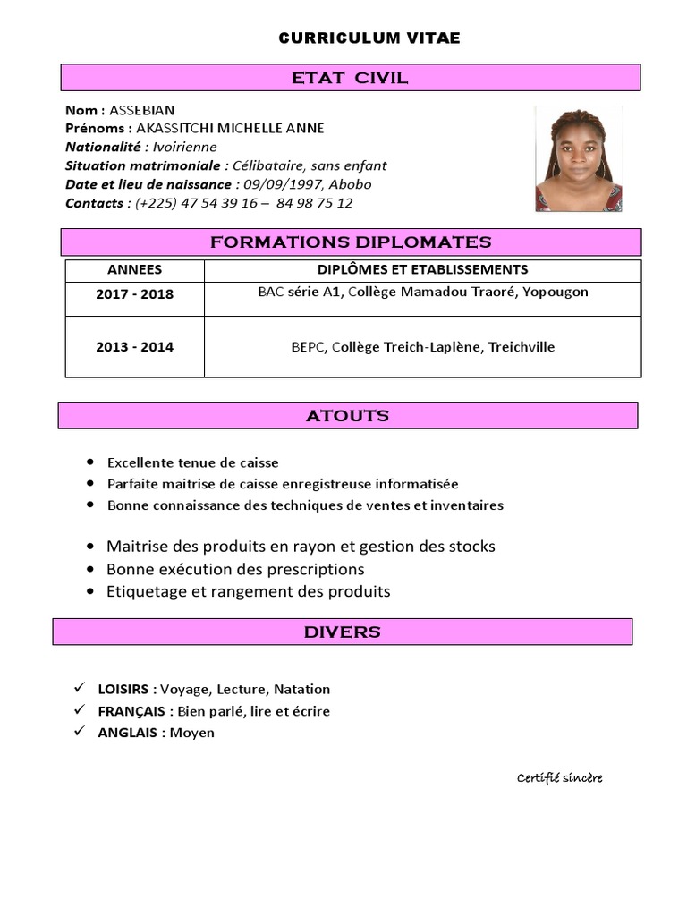 CV Michelle | PDF
