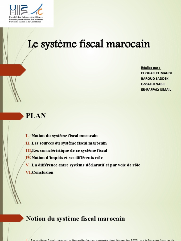 Le Système Fiscal Marocain | PDF | Impôts | Taxe sur la valeur ajoutée