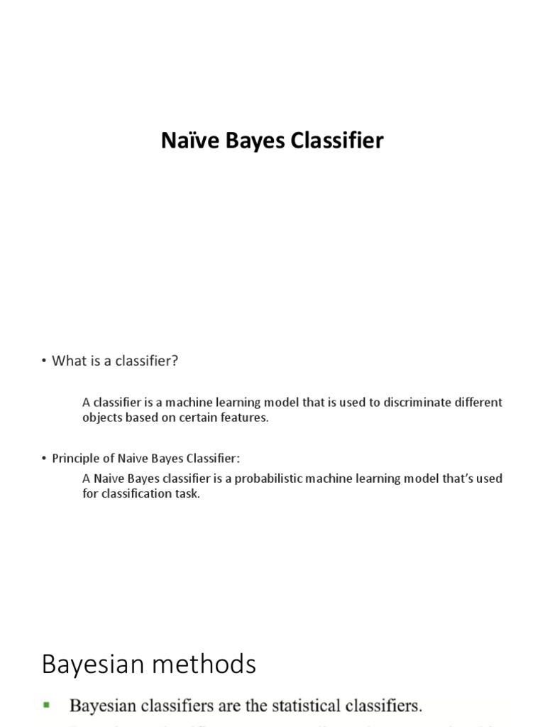 Naïve Bayes Classifier | Download Free PDF | Statistical Classification ... Naïve Bayes Classifier | Download Free PDF | Statistical Classification ...