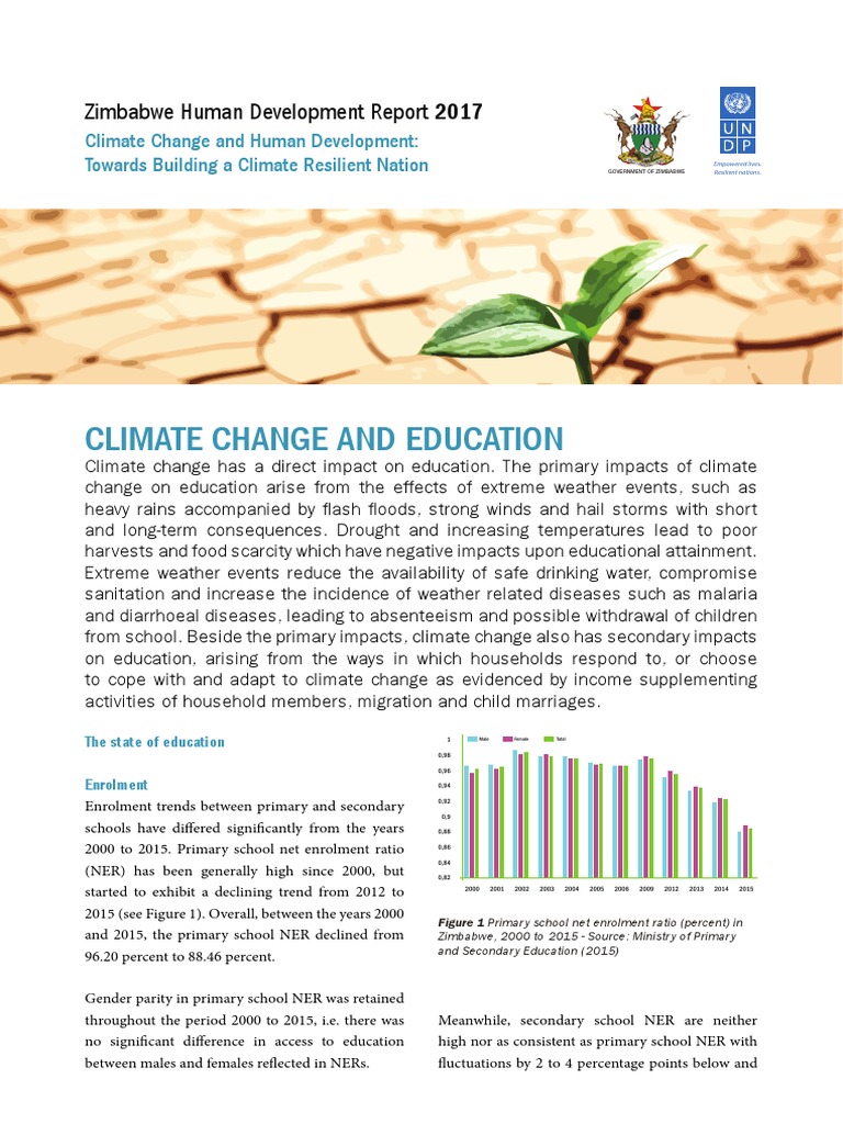 UNDP ZW 2017ZHDR Briefs Climate Change and Education | PDF | Schools | Climate Change