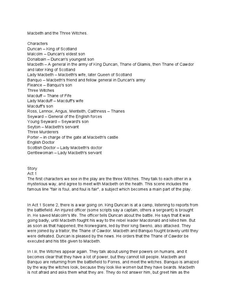 Macbeth and The Three Witches | PDF | Macbeth | Shakespearean Tragedies