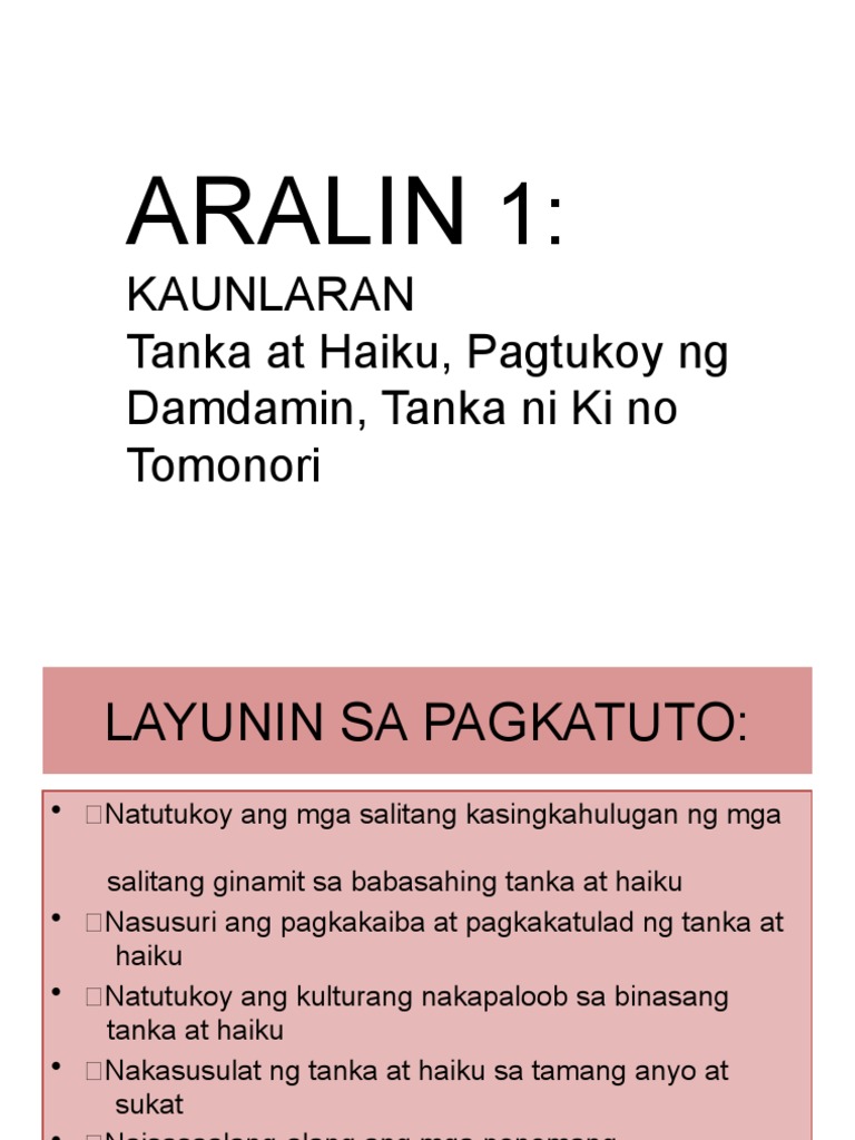 Lesson 1-Yunit 2 Filipino 9 | PDF