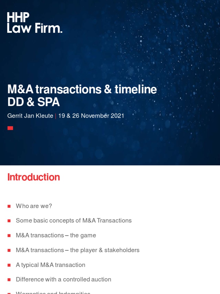 JKTDMS - 984308-V1-GJK - Presentation - UI MA Transactions | PDF | Law