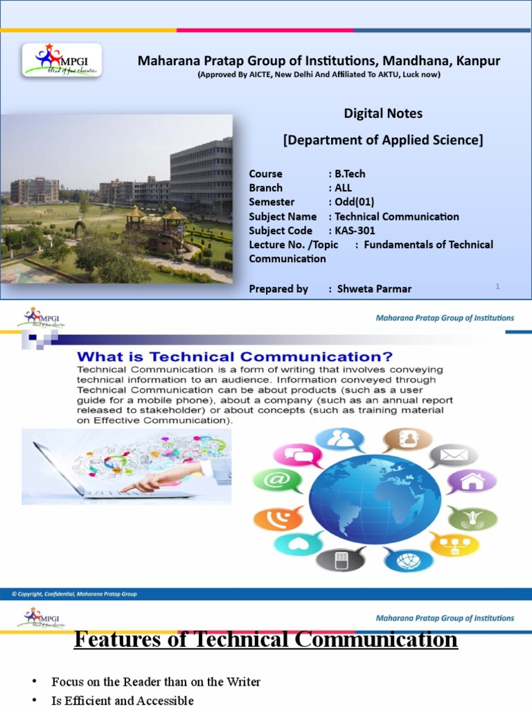 Unit 1-Fundamentals of Technical Communication AKTU | PDF